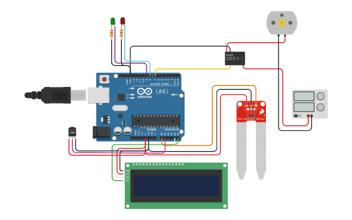 Circuit design Automatic Plant Watering use Arduino - Tinkercad