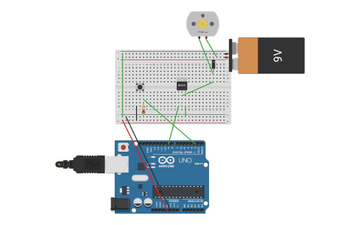Circuit design Motorized pinwheel | Tinkercad