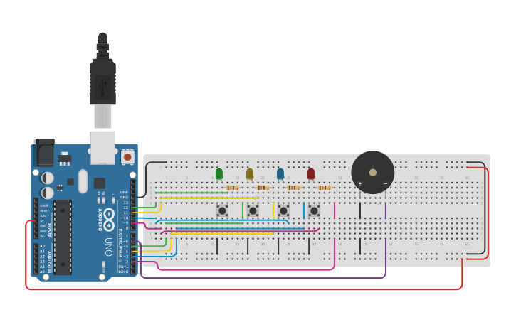 Circuit design Simon Dice - Tinkercad