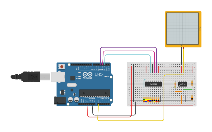 Circuit design dac_8_bit_proj - Tinkercad