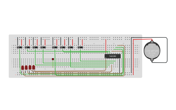 Circuit design Activity#6-4-BIT ADDER | Tinkercad