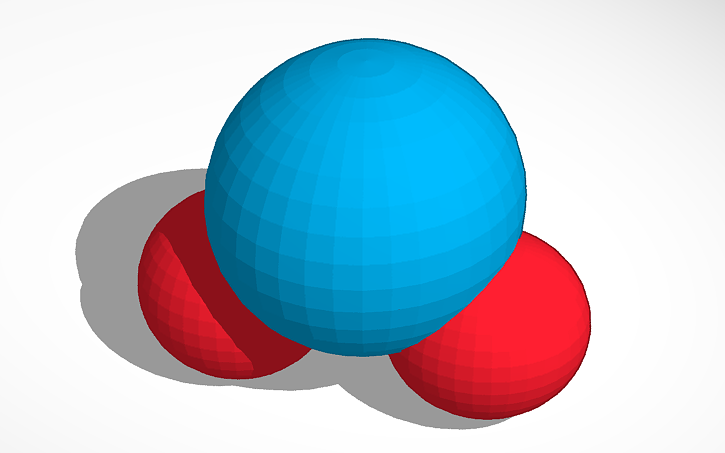 3D design water molecule | Tinkercad