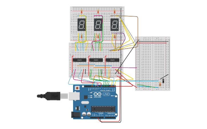 Circuit design 0-999 counter - Tinkercad