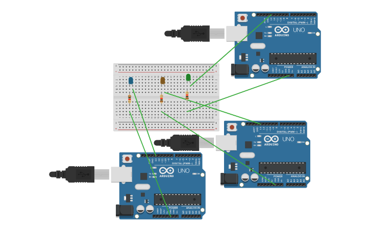 Circuit design Luces Intermitentes con Arduino - Tinkercad
