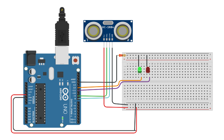 Circuit design Telémetro | Tinkercad