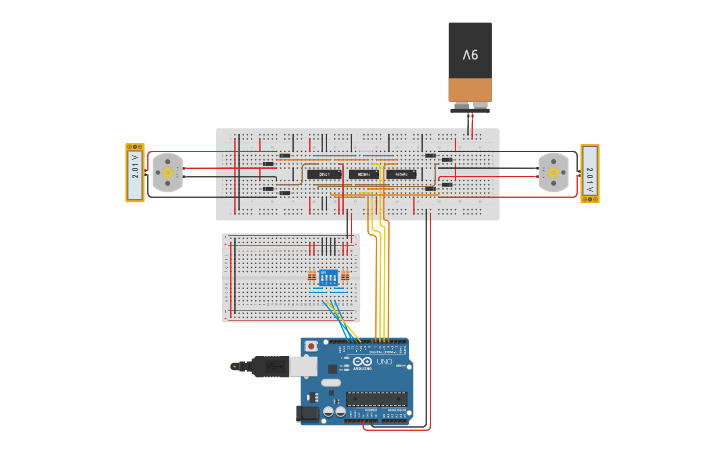 Circuit design Line tracking - Tinkercad Circuit design Line tracking - Tinkercad