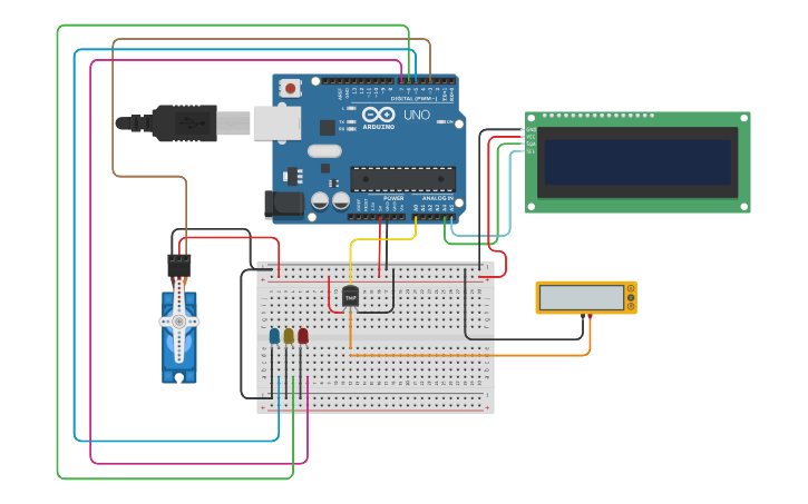 Circuit Design Sensor Suhu Tinkercad