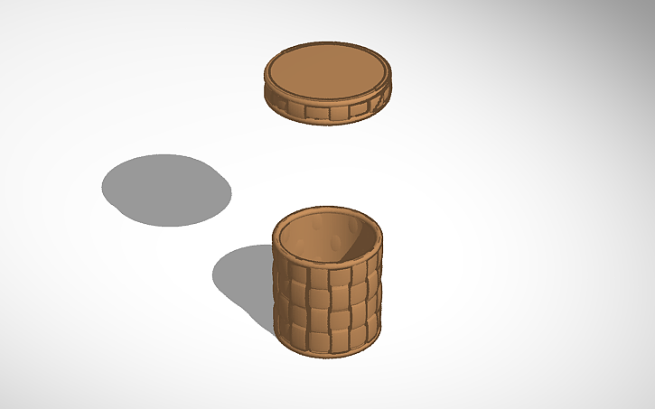 3D design Woven Container with snap lid - v2 - Tinkercad