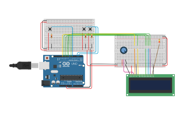 Circuit design Filas | Tinkercad