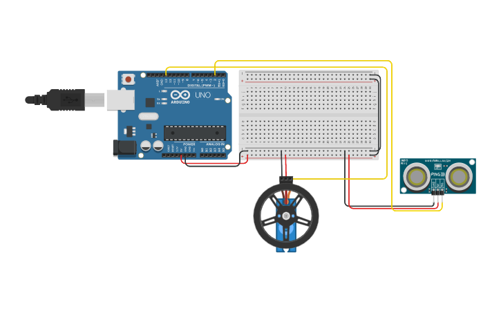Circuit Design Ultra Sonic Tinkercad