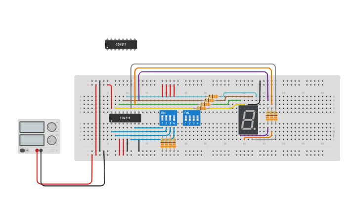 Circuit design CD4511 | Tinkercad