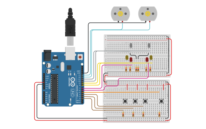 Circuit design Trabajo final - Proyecto: Robot Car | Tinkercad