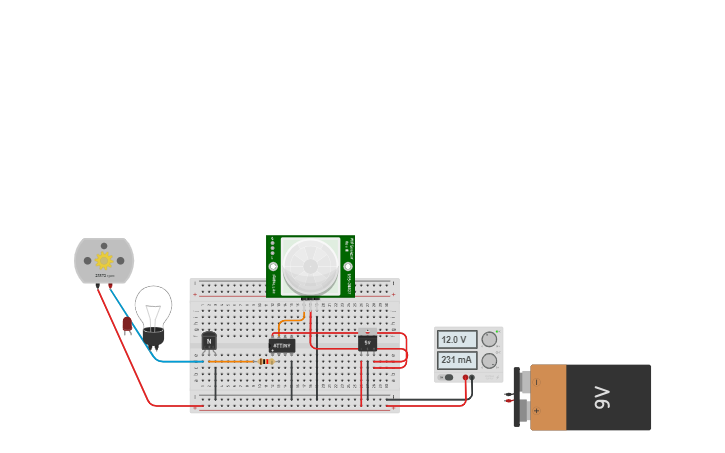 Circuit Design Attiny85 Motion Sensor Tinkercad