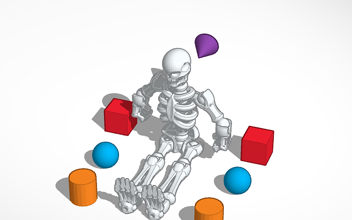 3D design spooky scary skeleton - Tinkercad