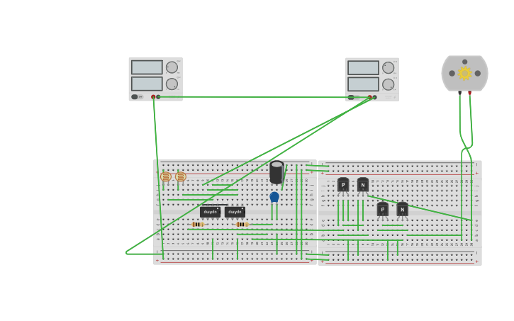 Circuit design Invertir la dirección de un motor con fotorresistencia - Tinkercad