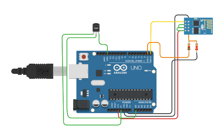 Circuit design tmp Wifi Module ESP8266 - Tinkercad