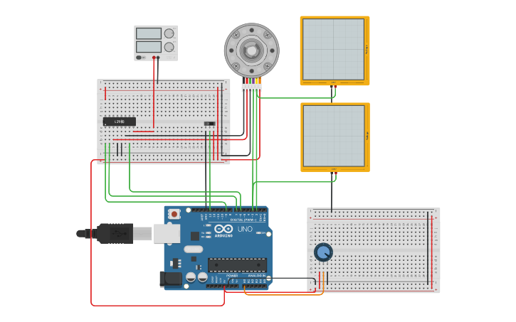 Circuit design DC Motor(Encoder) - Tinkercad
