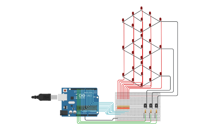 Circuit design Cubo 3x3x3 - Tinkercad