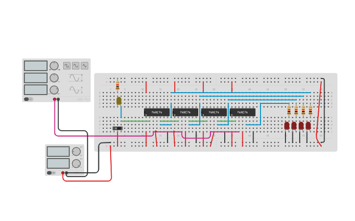 Circuit design LEFT shift Register | Tinkercad Circuit design LEFT shift Register | Tinkercad