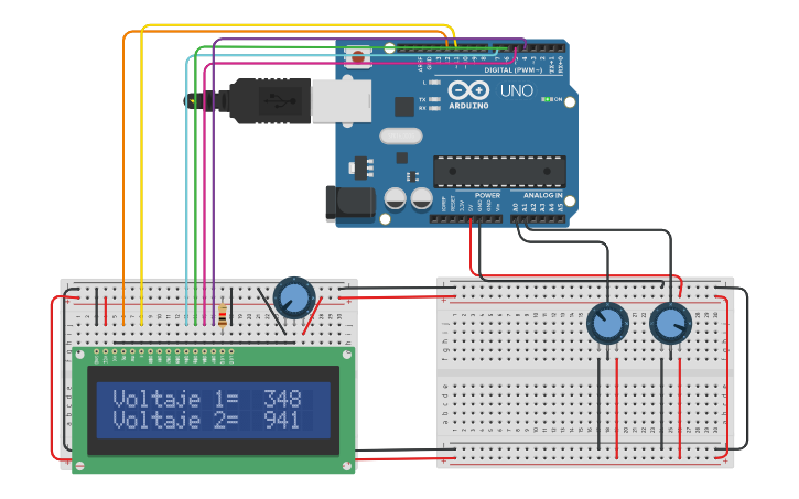 Circuit design LCD | Tinkercad