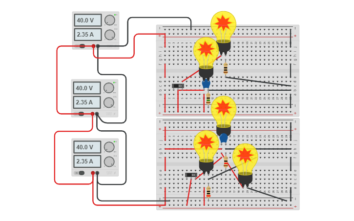 Circuit design Circuito en paralelo - Tinkercad