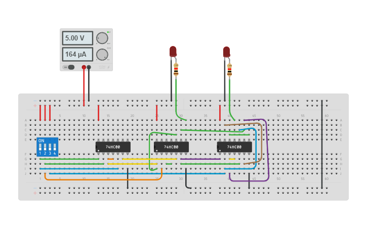Circuit design FULL ADDER USING NAND GATES - Tinkercad
