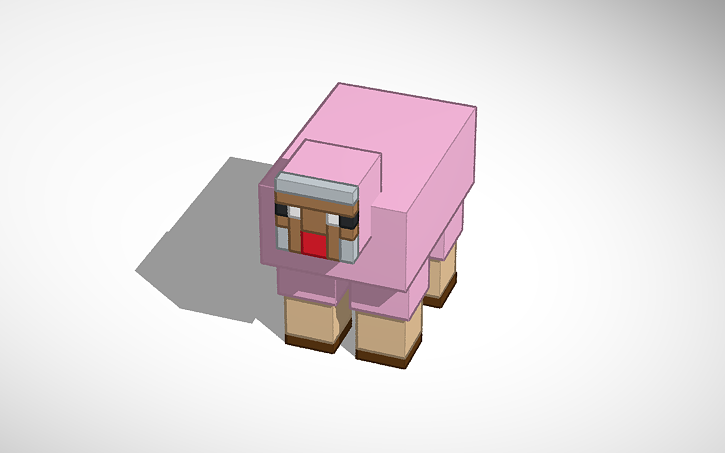 3D design Minecraft Pink Sheep - Tinkercad