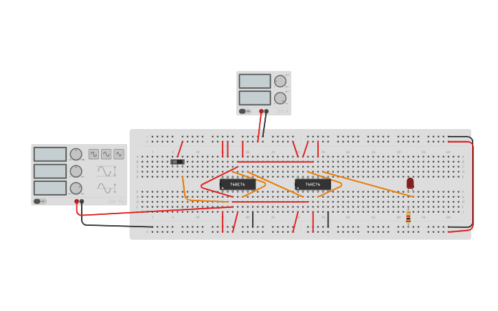 Circuit design Exp10- SISO shift register - Tinkercad