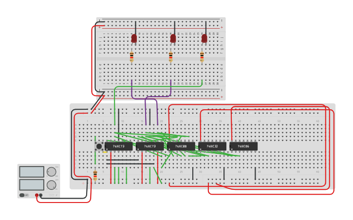 Circuit design Circuitos Digitais - Tinkercad