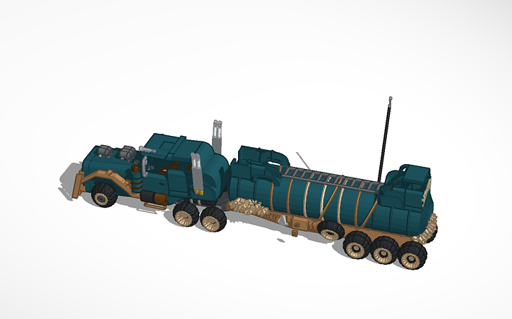 3D design Mad Max oil truck from A to Z - Tinkercad
