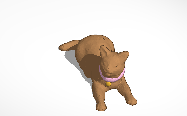 3D design Collared cute kitten - Tinkercad