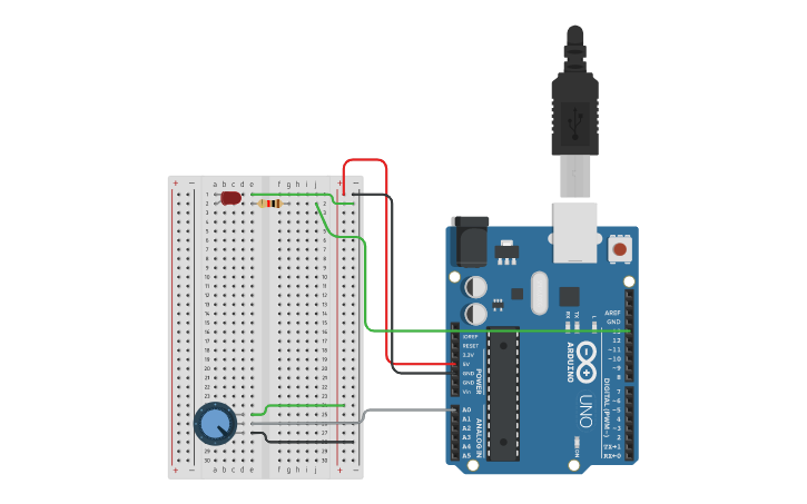 Circuit design 6 LED - Tinkercad