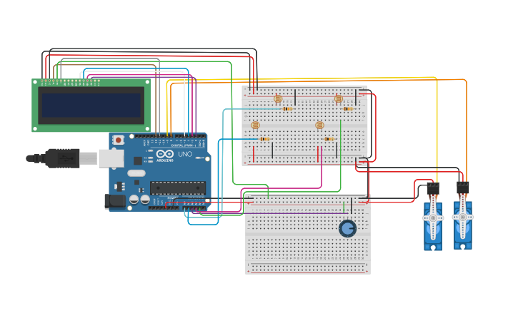 Circuit design SUN TRACKING SOLAR PANEL - Tinkercad