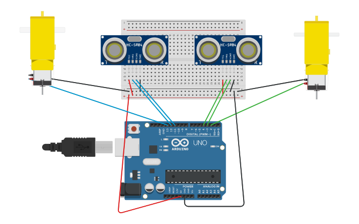 Circuit design Diseño robot - Tinkercad