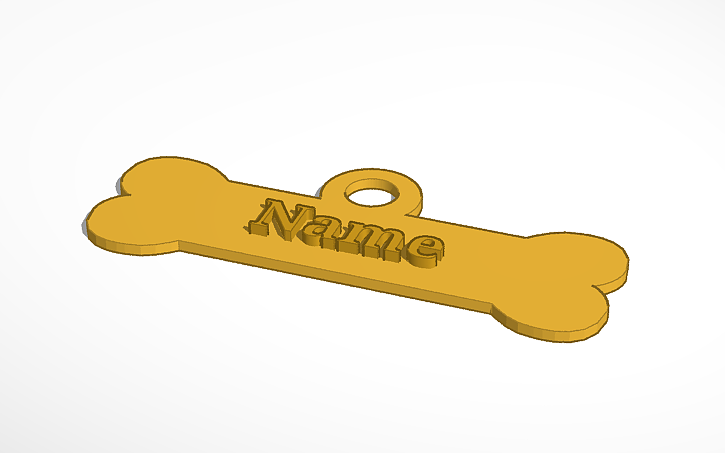 3D design Dog tag Name - Tinkercad