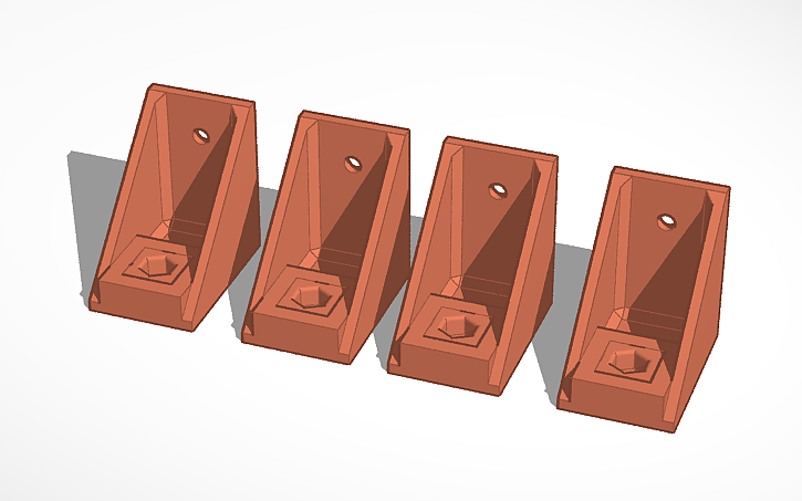 3D design 4mm Nut and Bracket - Tinkercad