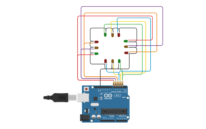 Circuit Design Traffic Light Tinkercad