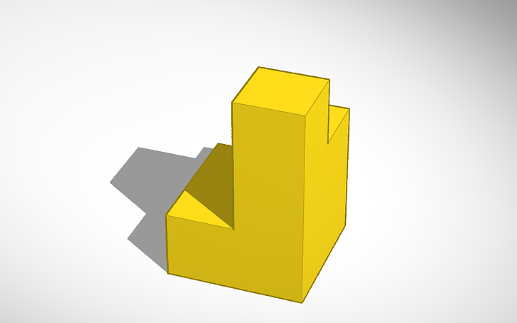 3D design Puzzle Cube Piece Yellow | Tinkercad