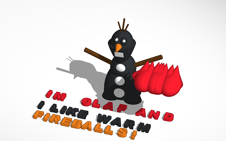 3D design Evil Olaf that likes fireballs - Tinkercad