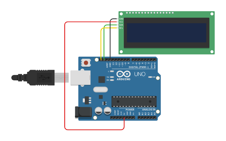 Circuit design LCD - Tinkercad