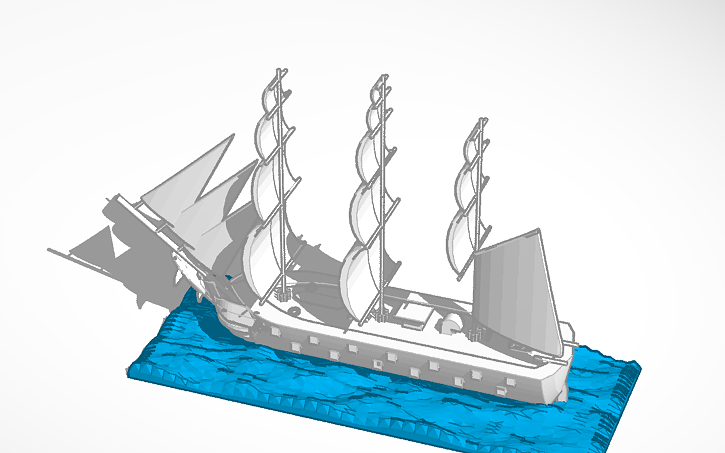 3D design A Ship at Sea - Tinkercad