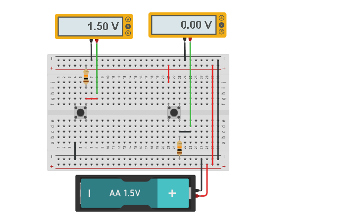 Circuit design Copy of Resistor Pull-Up e Pull-Down - Tinkercad
