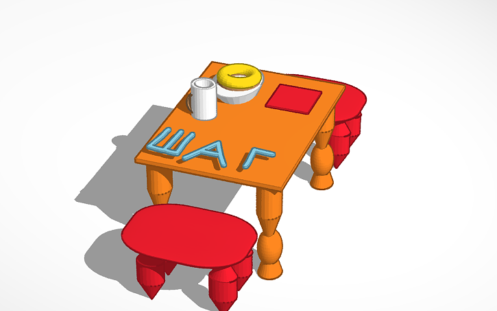 3D design стол и стол - Tinkercad