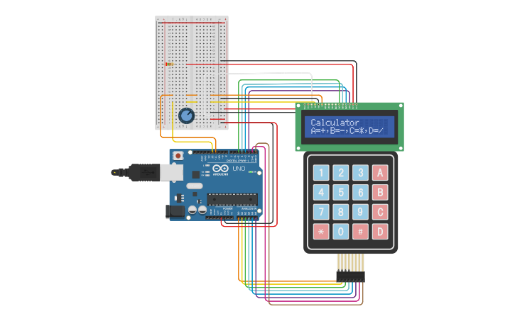 Circuit design GROUP2 - Activity 13 - Calculator | Tinkercad