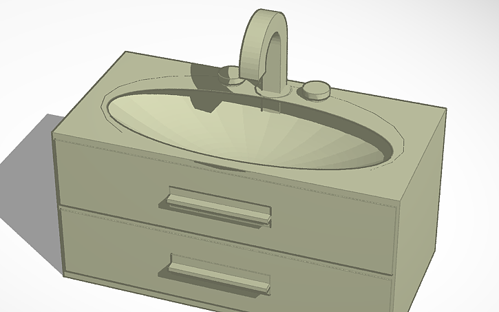 3D design sink - Tinkercad