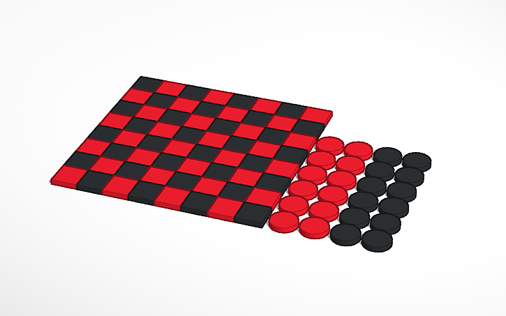 3D design checkerboard - Tinkercad