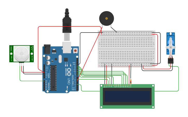 Circuit design Copy of Automatic control door | Tinkercad