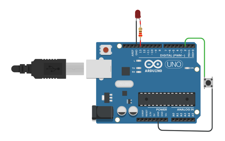 Circuit design Digital Input Pullup - Tinkercad