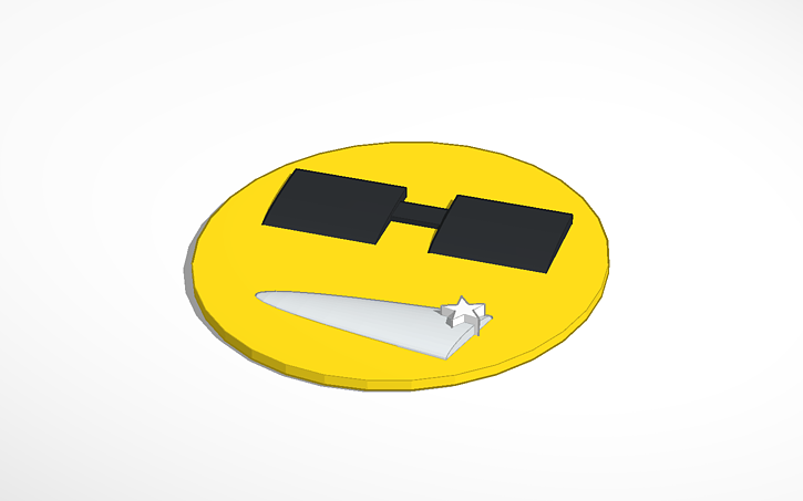 3D design Cool Dude Emoji - Tinkercad