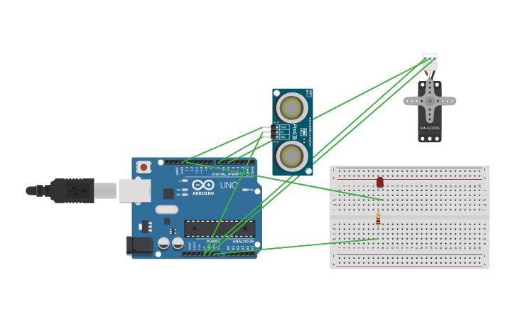 Circuit design Sonar - Tinkercad